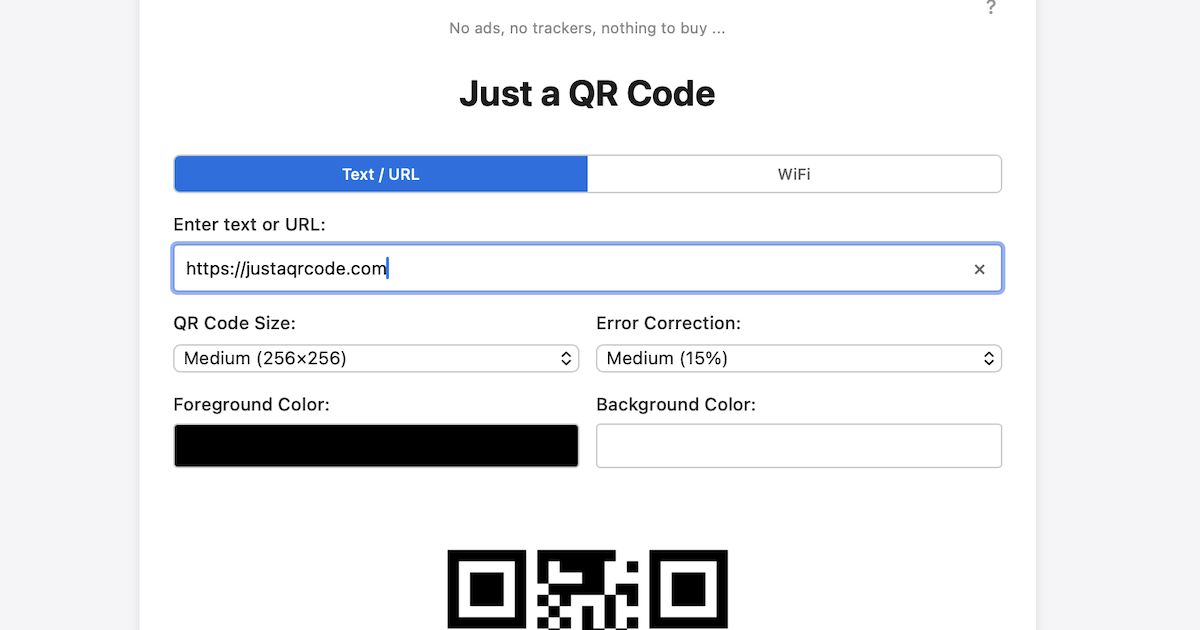 Just a QR Code